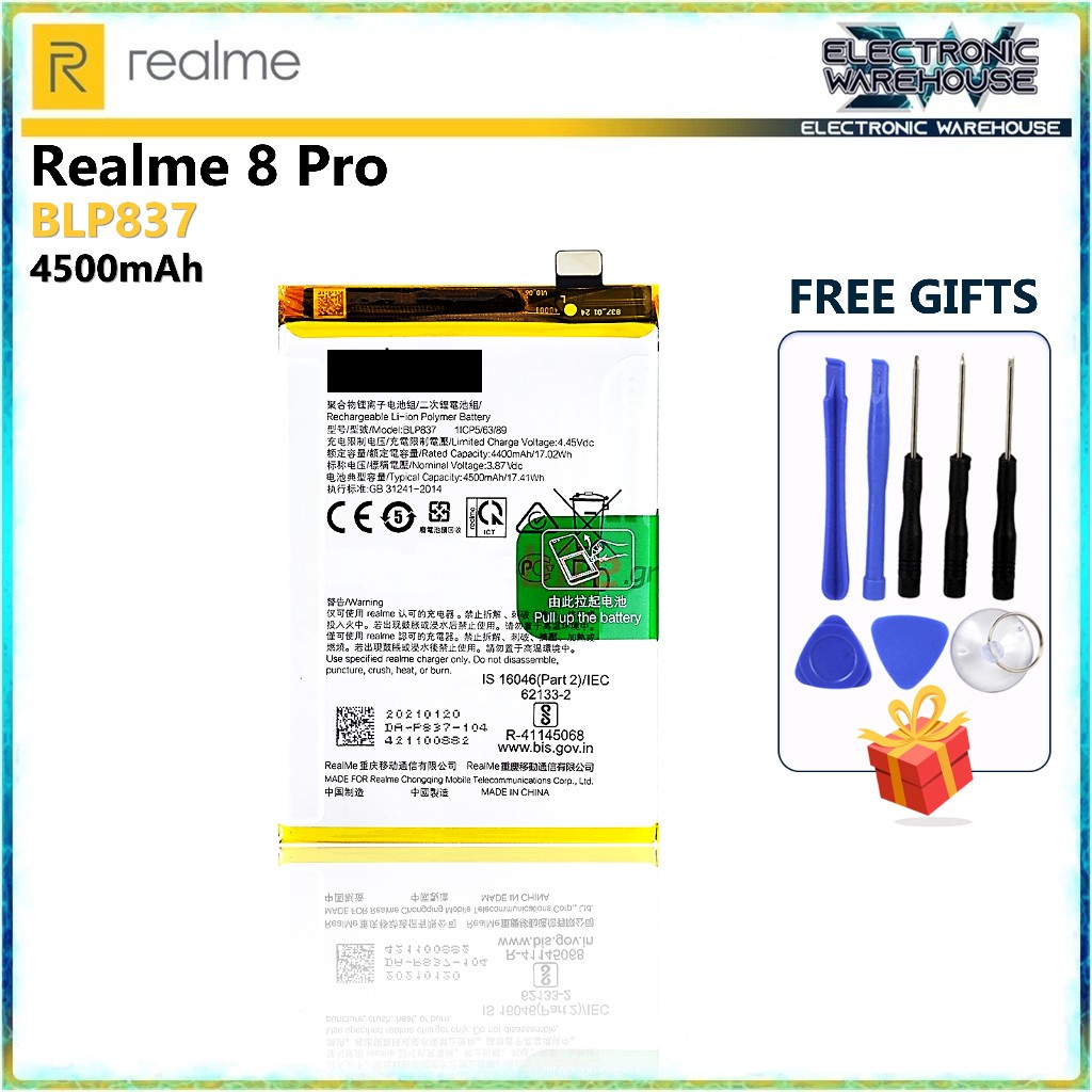Battery for Realme 8 Pro BLP837 | RMX3081 | Shopee Philippines