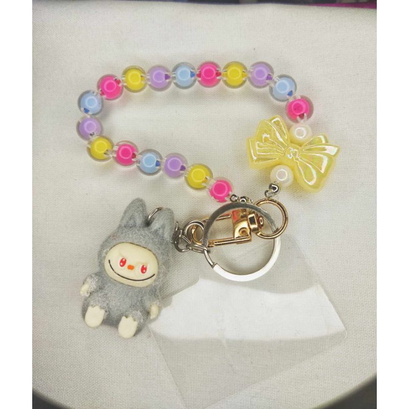 mini cute labubu keychain for car keys and phones cartoon little ...