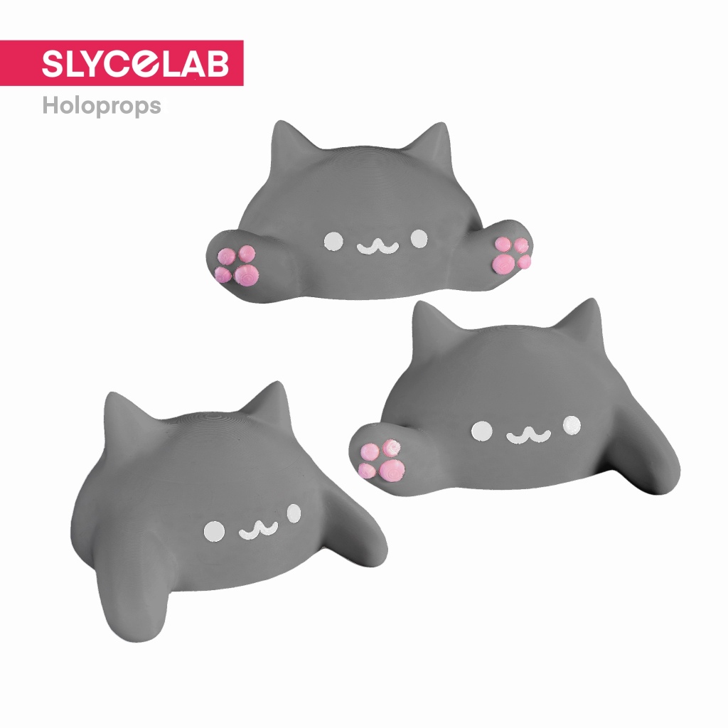 SLYCELAB Cute Blob Cats 3D Printed Multifunction Kawaii Cat Heads ...
