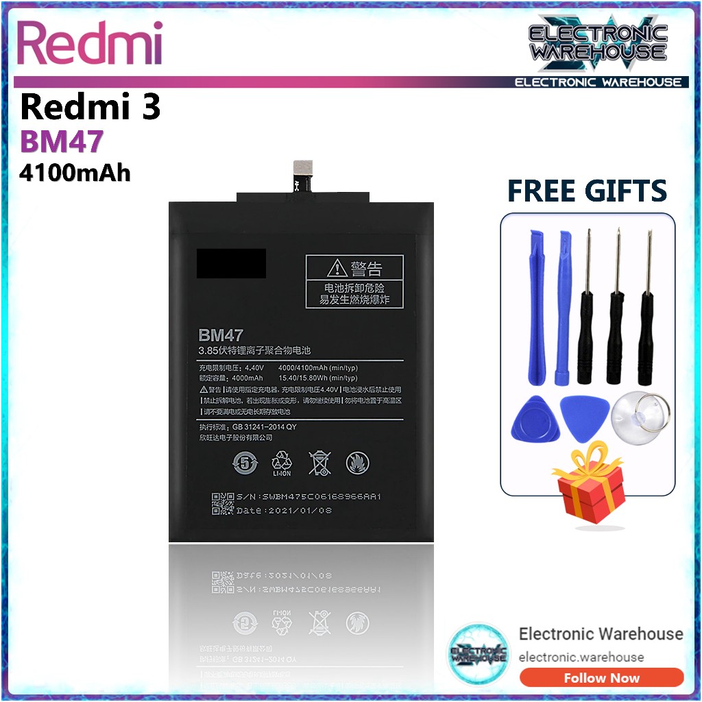 Battery for Redmi 3 BM47 | Shopee Philippines