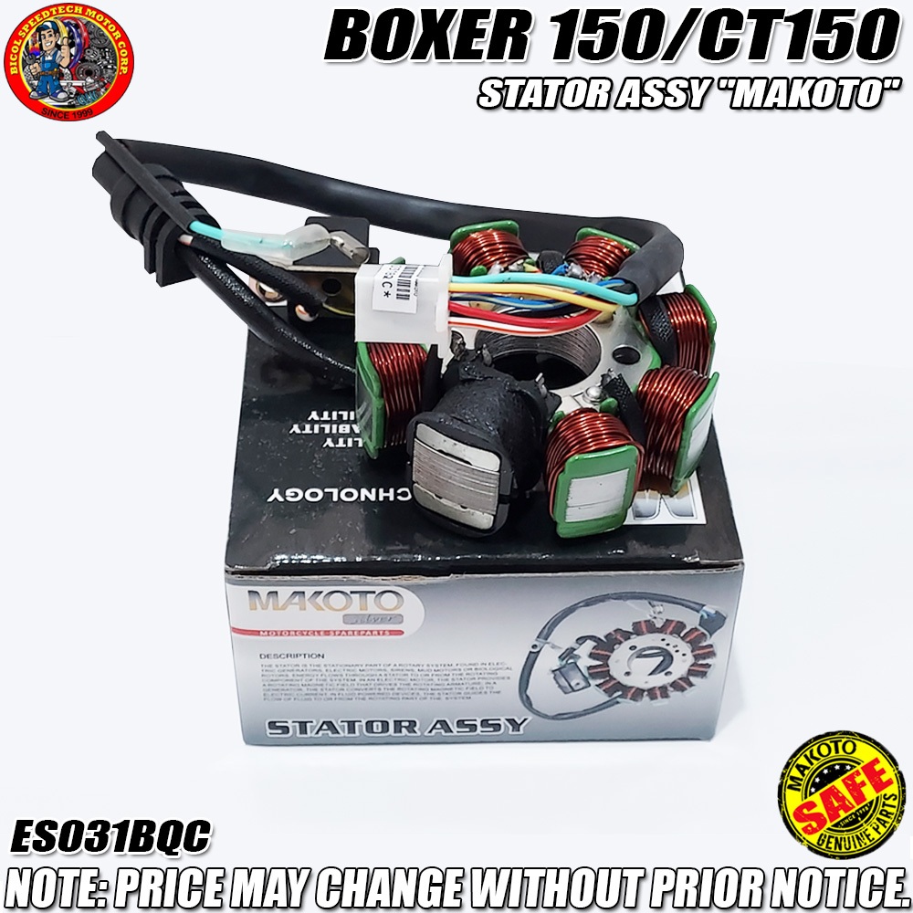 BOXER 150/CT150 STATOR ASSY "MAKOTO" (ES031BQC) | Shopee Philippines