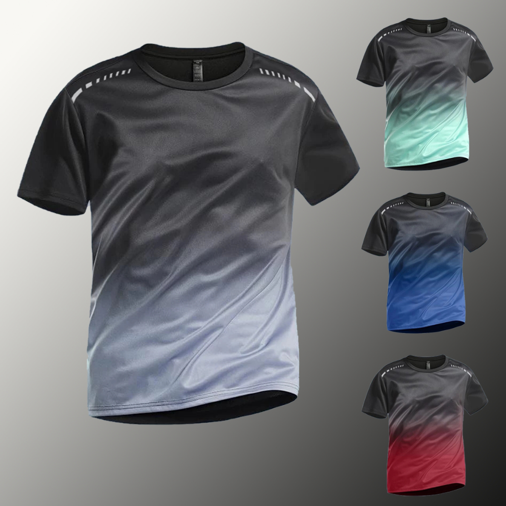 Men's Sports Compression Shirt Elastic Breathable Short Sleeve Dri Fit ...