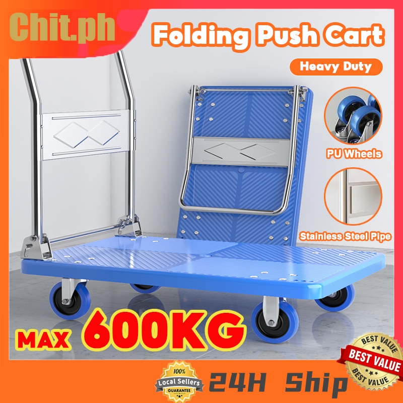 CHIT Push Cart Platform Trolley Heavy Duty Multifunctional Foldable ...