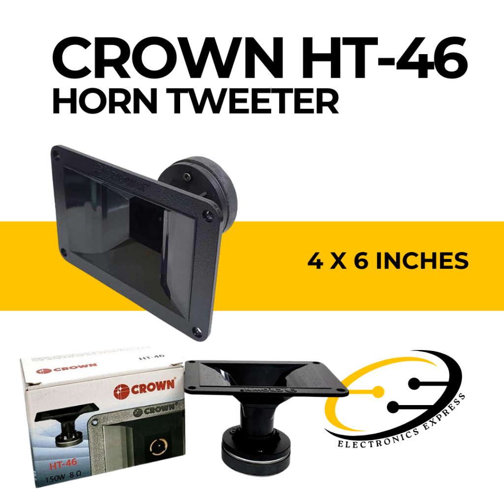 Crown HT-46 4 x 6 Inches Horn Tweeter 150 Watts Max Power | Shopee ...