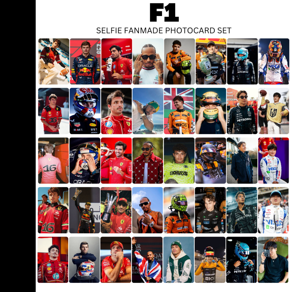 F1 [No Backprint] Driver Leclerc Sainz Verstappen Hamilton Noris Selfie ...