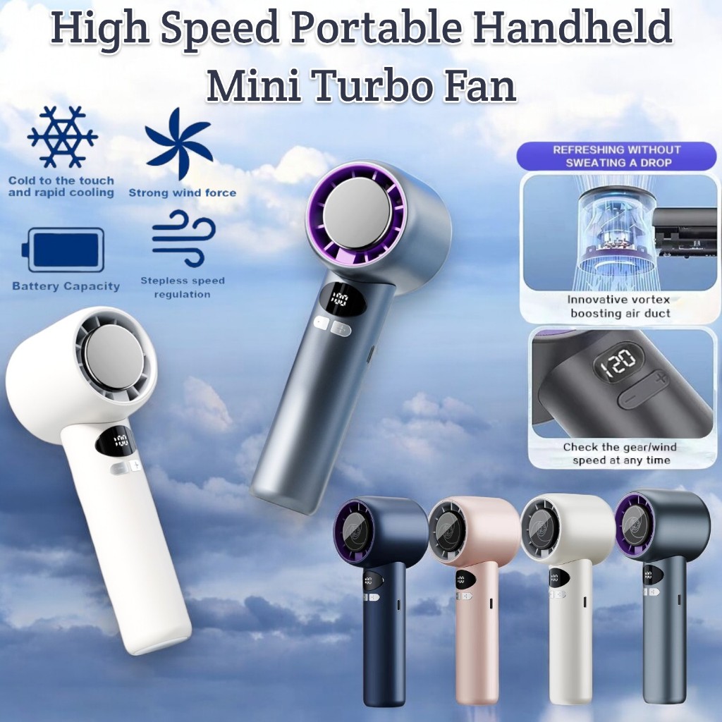 Bladeless Mini Speeds Adjustable Electric Turbo Fan Smart Digital ...