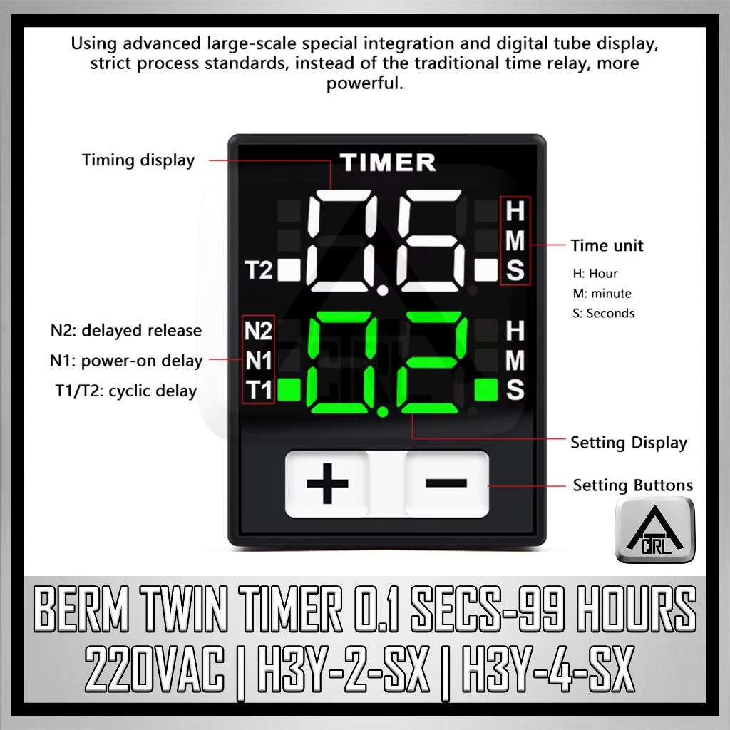 BERM H3Y-2-SX | H3Y-4-SX Power-on Delay 0.1S-99H Time Relay 220VAC COIL ...