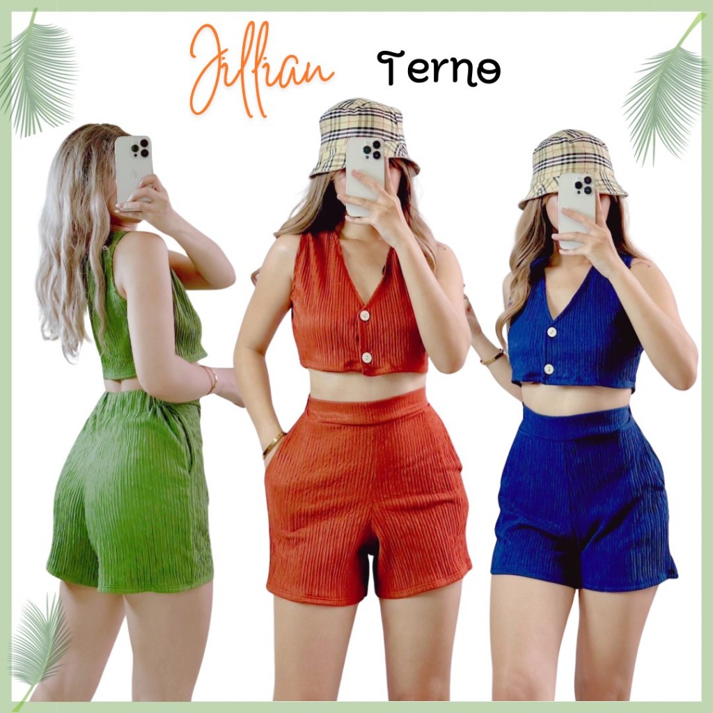 NF JILLIAN TERNO CROP TOP BUTTON SLEEVELESS BLOUSE WITH 2 POCKETS ...