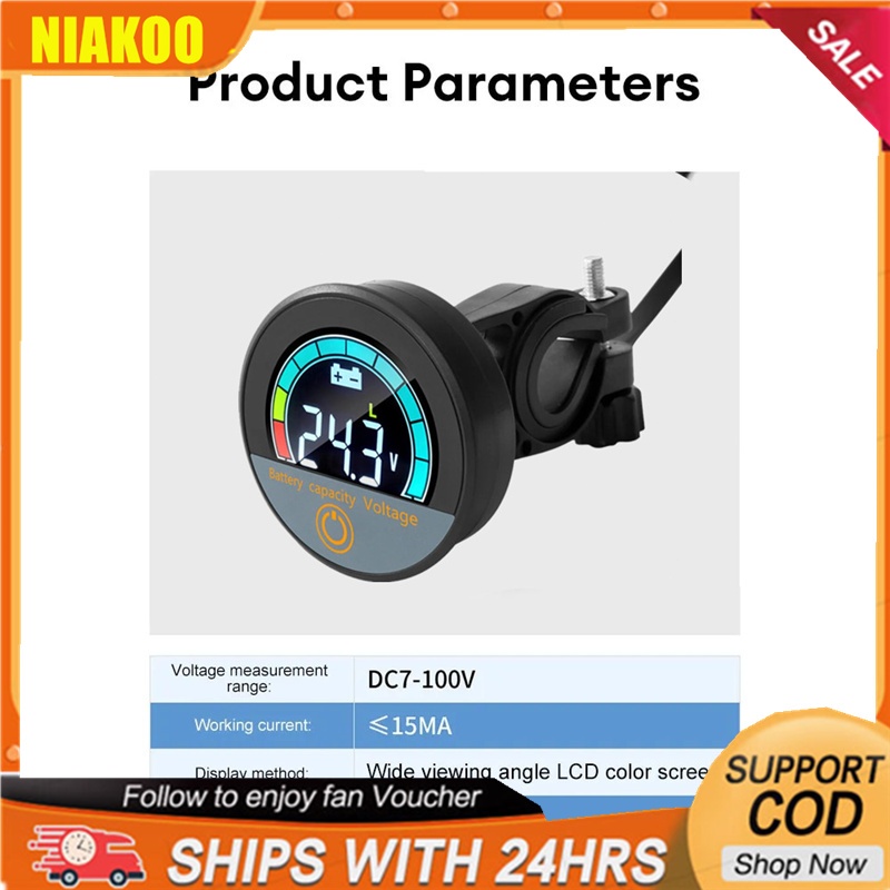 Digital Voltage Current Meter Gauge LED Display 2 in 1 Tester AC50-500V ...