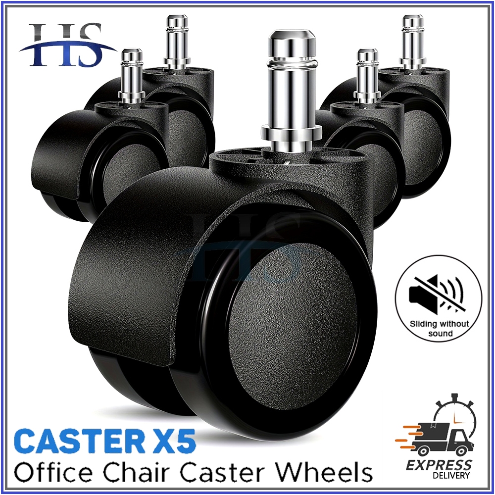 5PCS【black】Office Chair Caster 2 Inches Universal Swivel Wheels Silent ...
