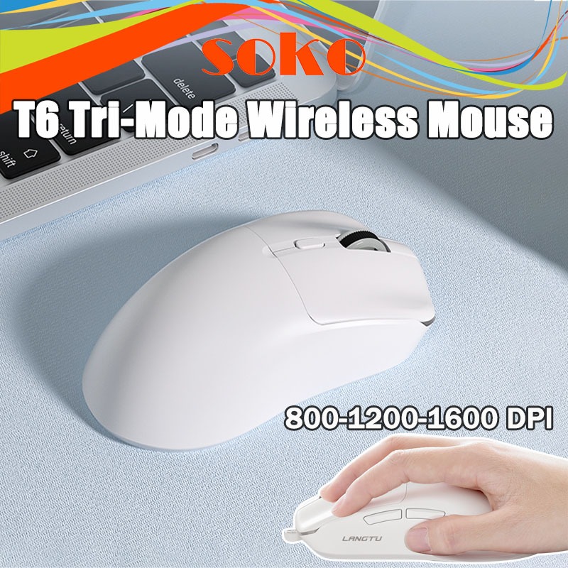 langtu T6 2.4G Bluetooth Wired Tri-Mode Wireless Mouse 66g lightweight ...