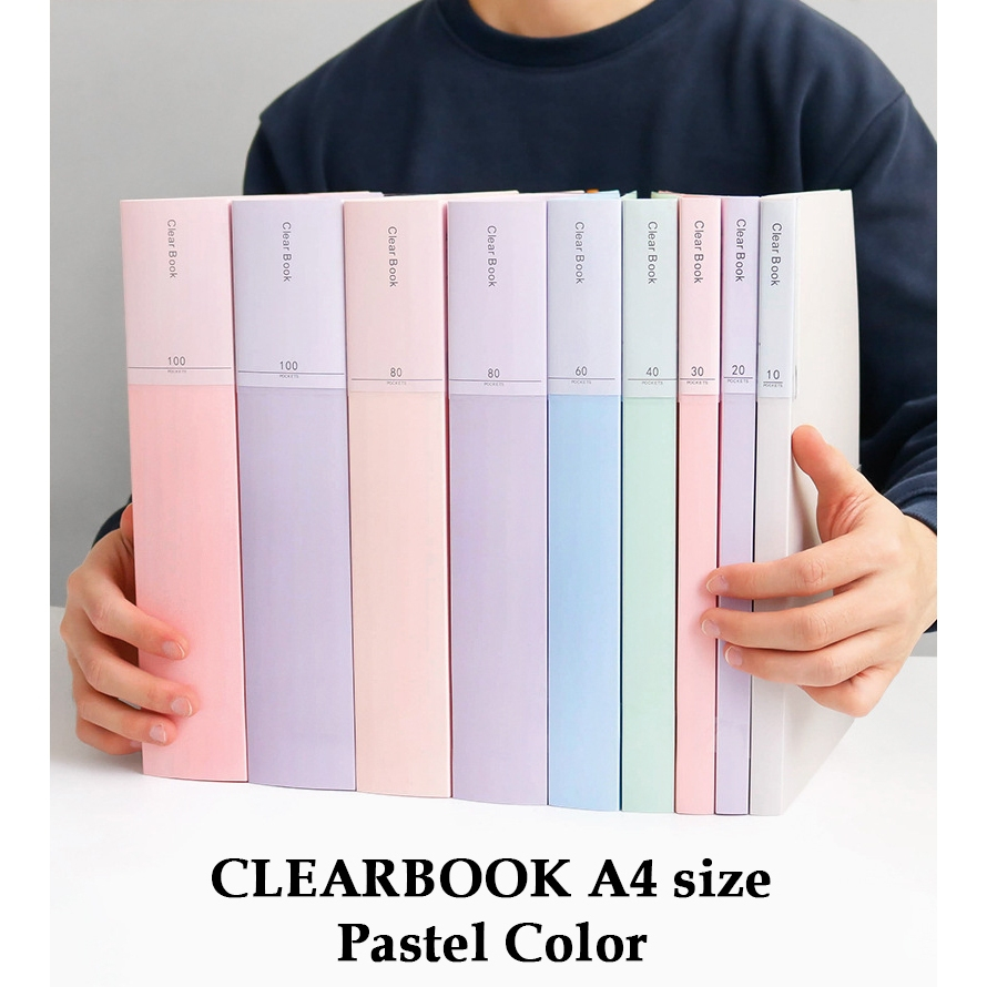 Display Book Clearbook Size A4 Pastel color 10 pockets to 100 pockets ...