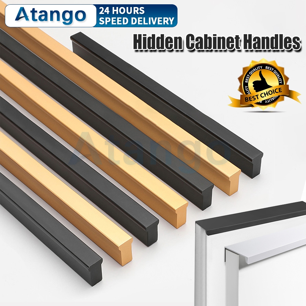 Durable Cabinet Door Handle Mount Finger Edge Pull Concealed Modern ...