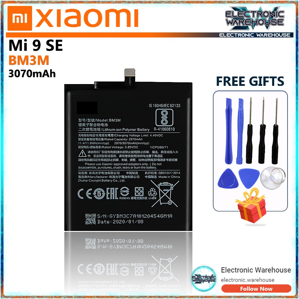 Battery for Xiaomi Mi 9 SE BM3M | M1903F2G | Shopee Philippines