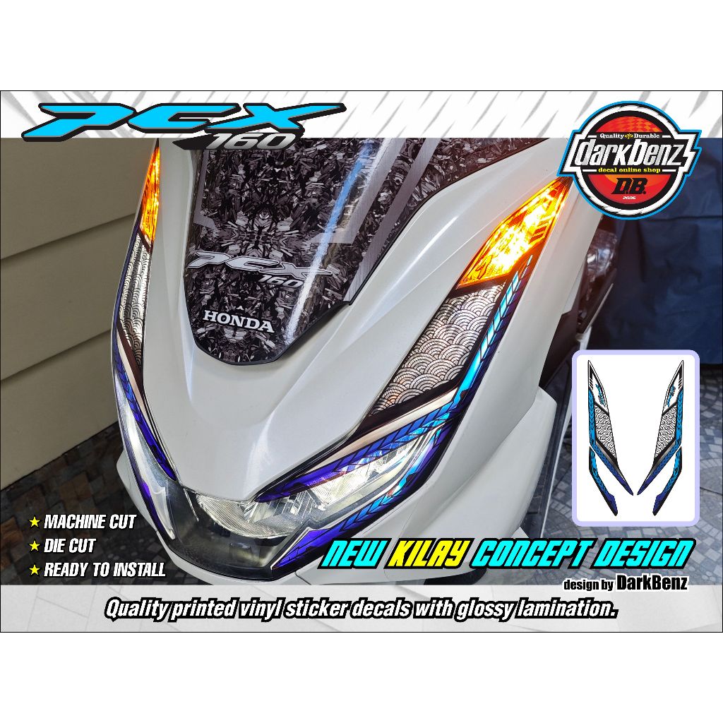 Honda PCX 160 New Kilay Transparent Clear Printed Sticker Decals ...