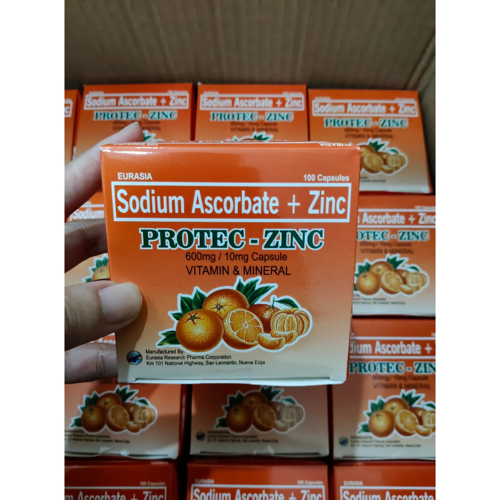 【FDA APPROVED】PROTEC-ZINC SODIUM ASCORBATE + ZINC 100 Capsules per box ...