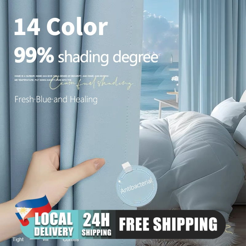 【24H Shipping】140*220 CM Blackout Curtain For Windows With Ring Blinds ...