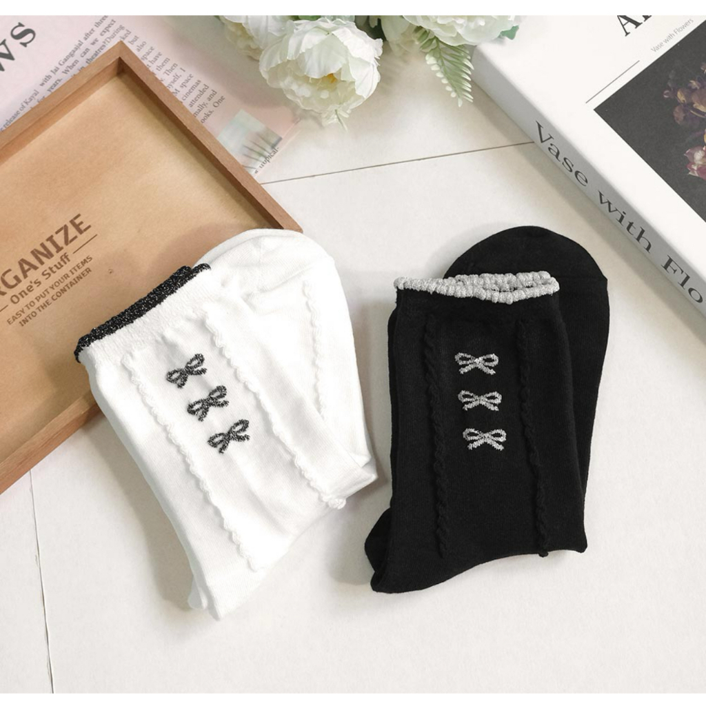 Korean Socks - Ribbon Trio Socks - Iconic Socks | Shopee Philippines