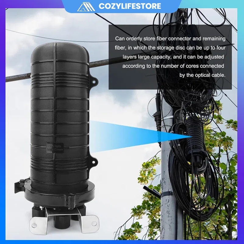 24 Cores Fiber Optic Joint Closure Dome Type Mechanical 2 IN 2 OUT ...