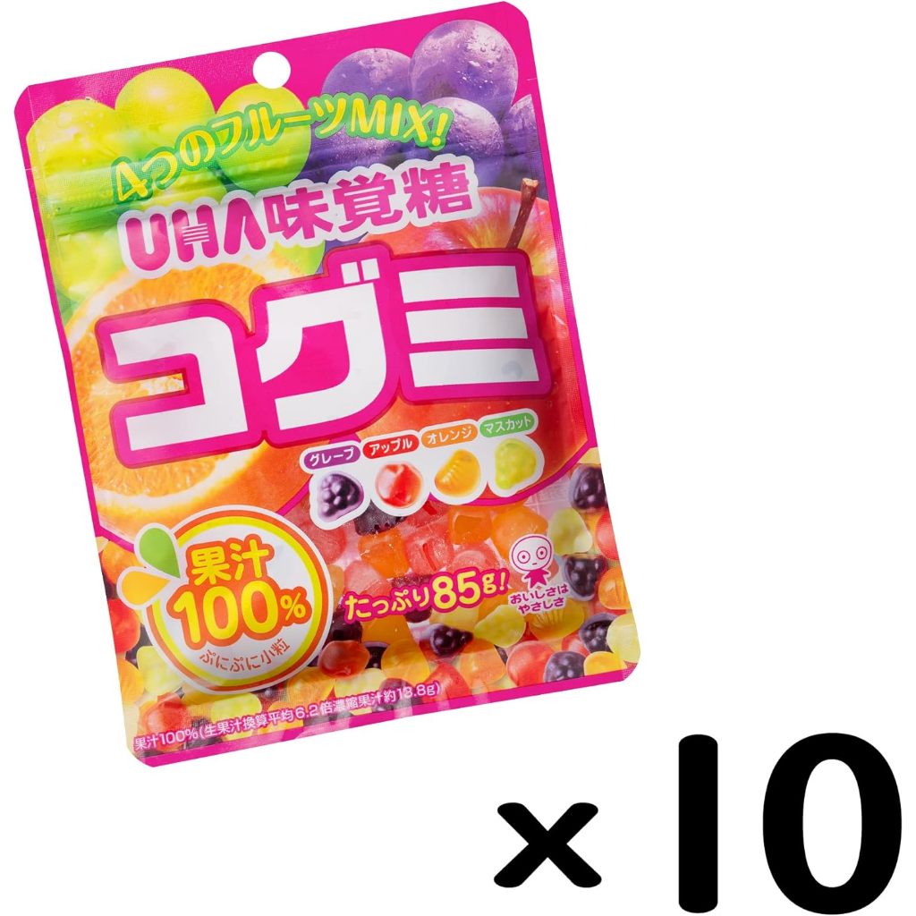 Direct from Japan Ajikkagaku Kogumi 85g x 10 bags Fruit Assortment Premium Gummies Made in Japan ...