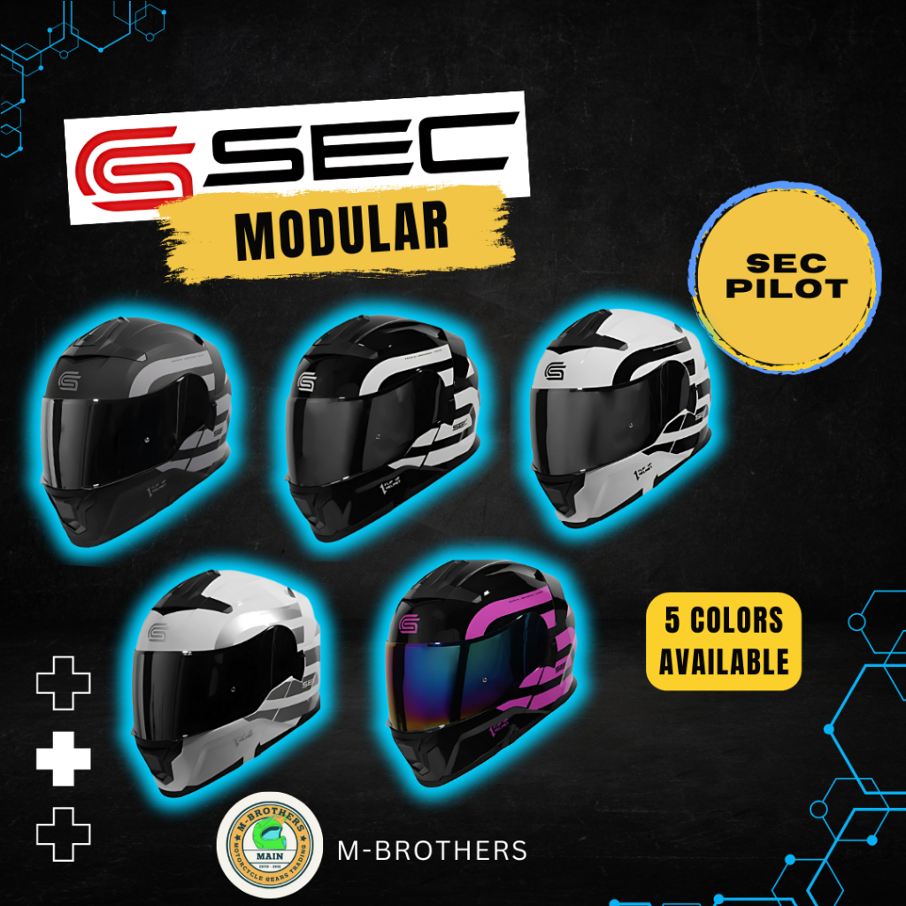 SEC PILOT Brand Gloss/Matte Modular Helmet 5 Colors | Shopee Philippines