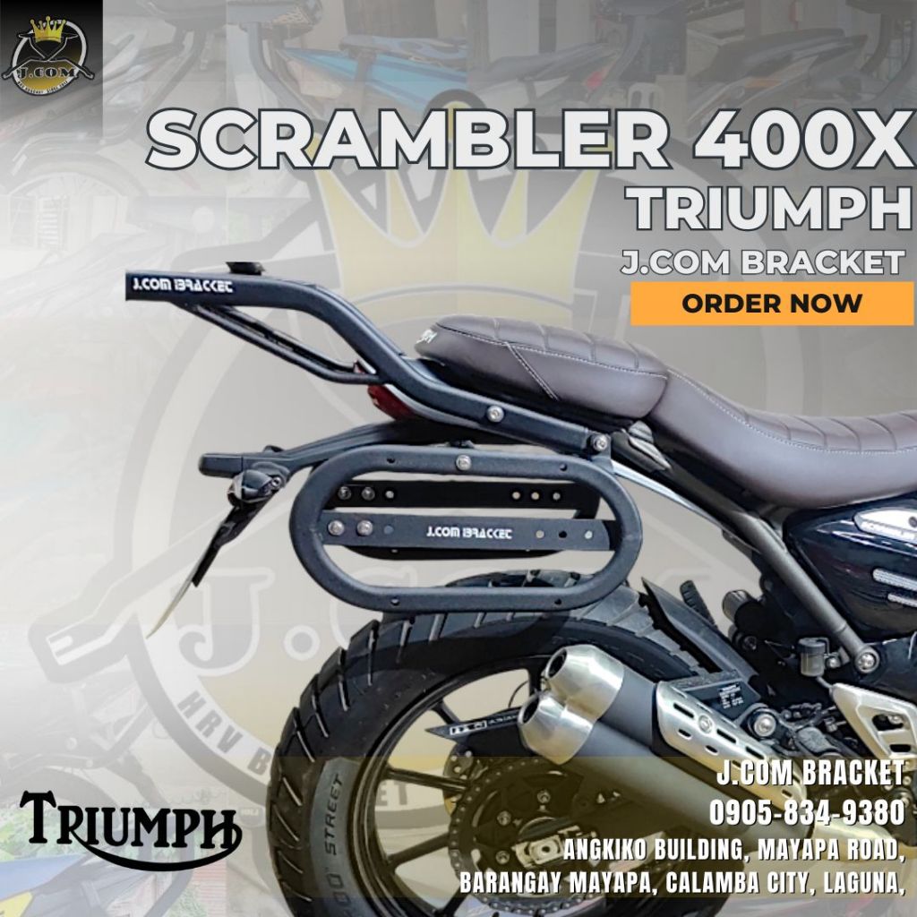 Triumph Scrambler 400x / Speed 400 J.Com Heavy Duty Top Box Bracket and ...