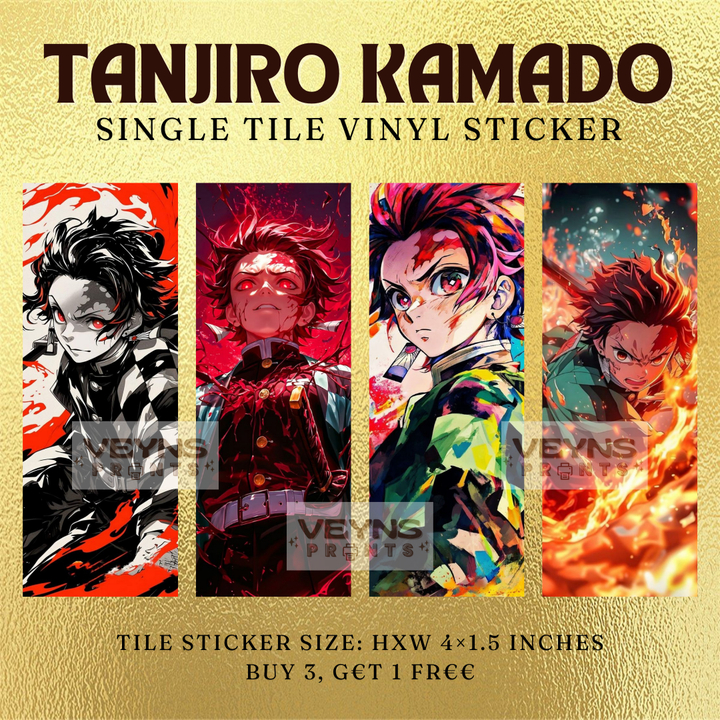 Demon Slayer: Tanjiro Kamado Matte Photo Tile Sticker - LAMINATED VINYL ...
