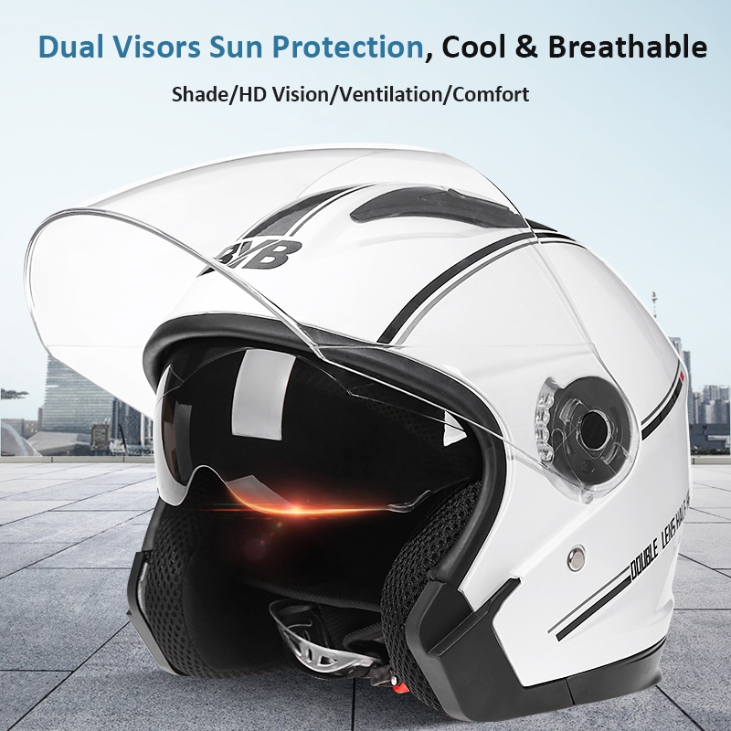 NEVA Removable Dual Visor Original Half Face Motorcycle Helmet For ...