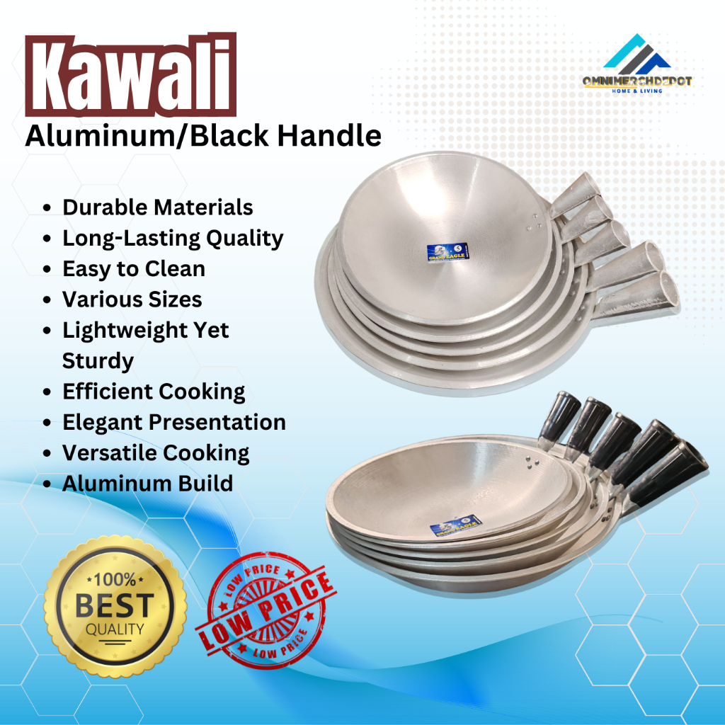 OmniMerchDepot Thick Aluminum Kawali Frying Pan with Aluminum and ...