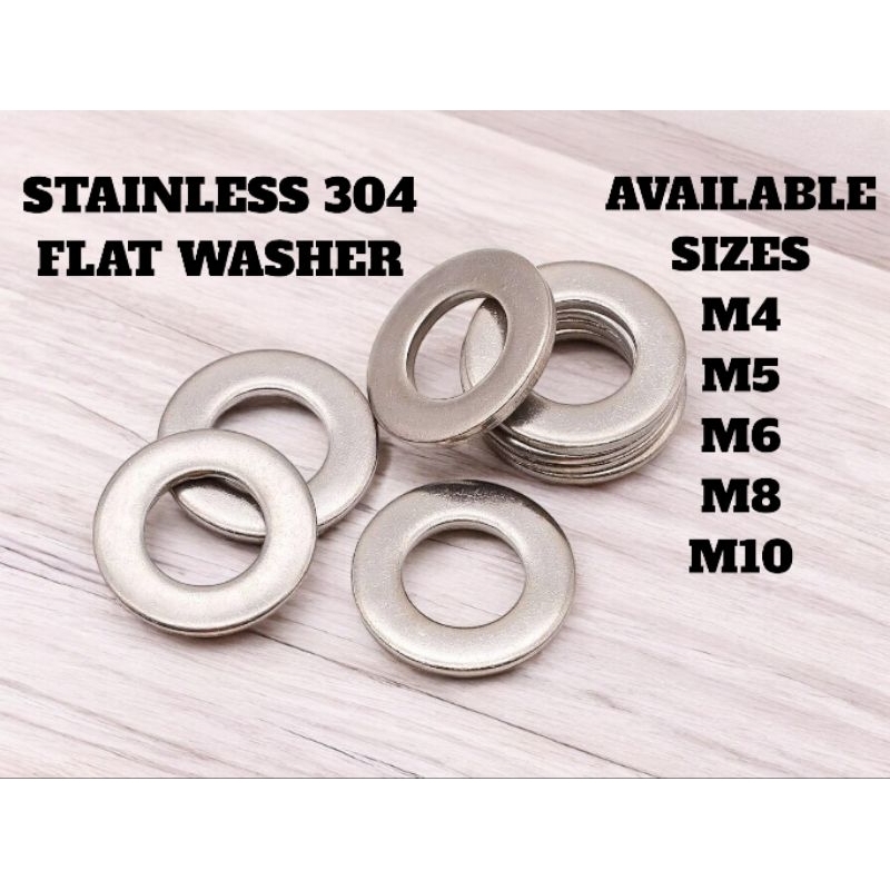 50/20 Pcs. Stainless 304 Flat Washer (thick) | Shopee Philippines