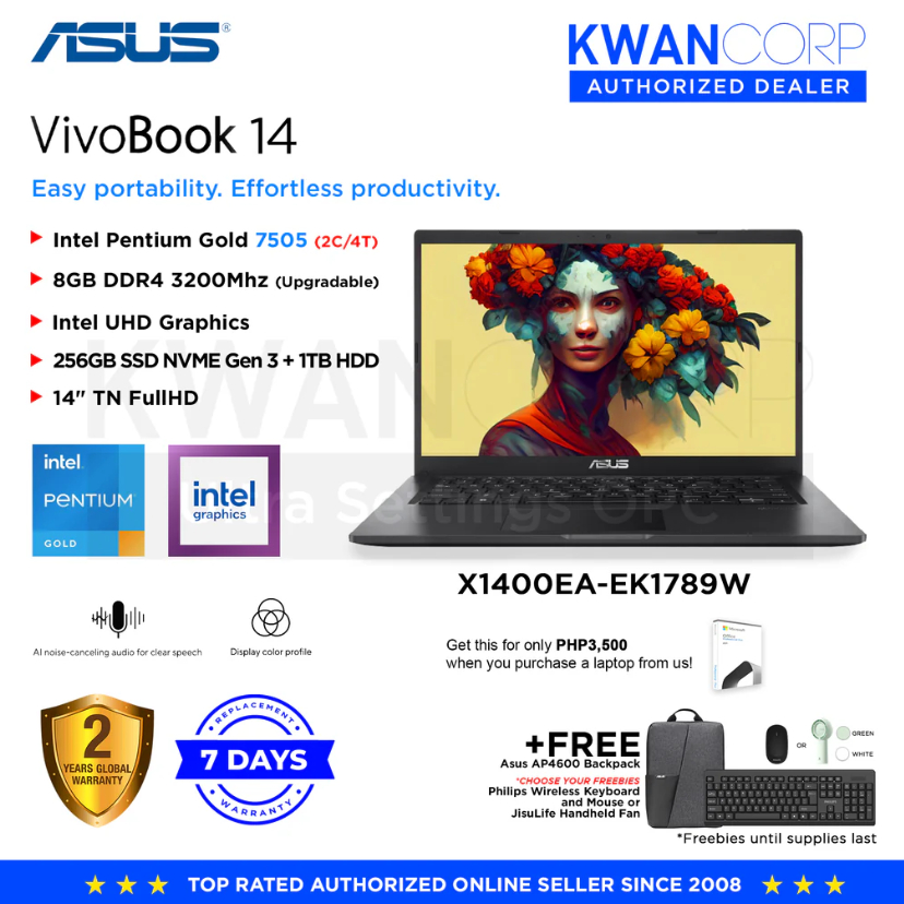 Asus Vivobook 14 X1400EA-EK1789W Intel Pentium Gold 7505 8GB RAM Intel ...
