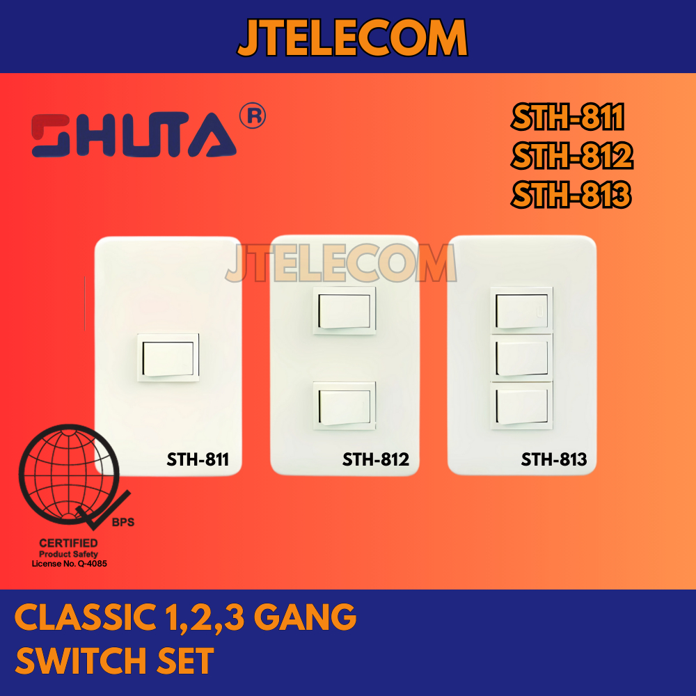 SHUTA CLASSIC 1 GANG 2 GANG 3 GANG SWITCH SET BPS CERTIFIED | Shopee ...