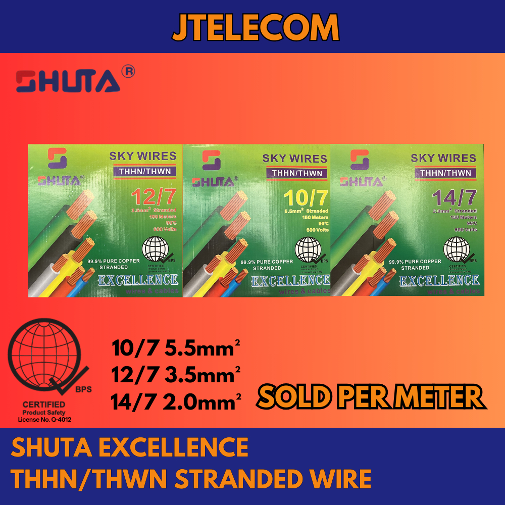 SHUTA EXCELLENCE THHN/THWN STRANDED WIRE 10/7 5.5mm² 12/7 3.5mm² 14/7 2 ...