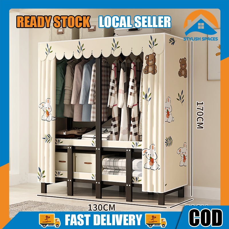 Metal Simple Storage Bedroom Wardrobe Closet Foldable Portable Modern ...