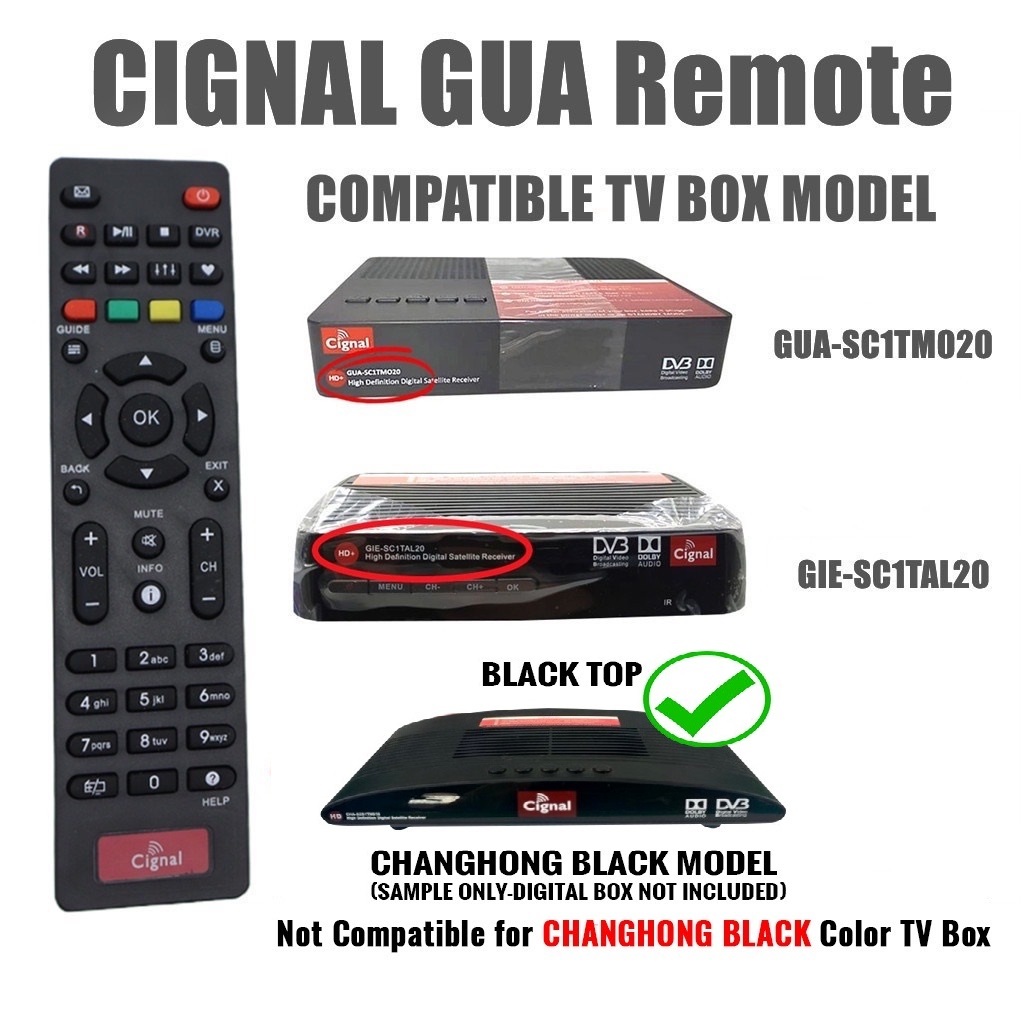 CROWMSTAR Universal Cignal Remote Control Key Learning for Cignal HD TV ...