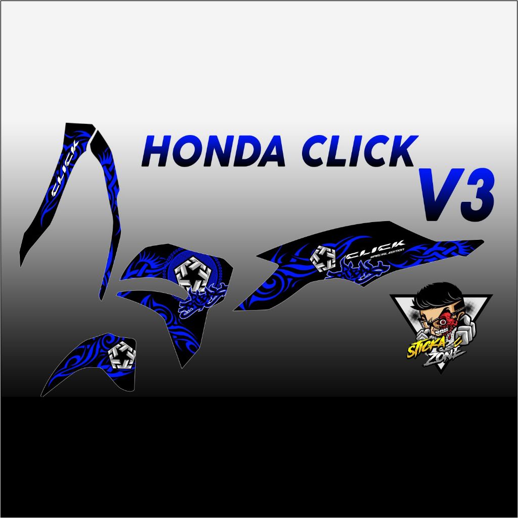 HONDA CLICK V3 SEMI FULL STICKER DECALS PRINTED LAMINATED | Shopee ...