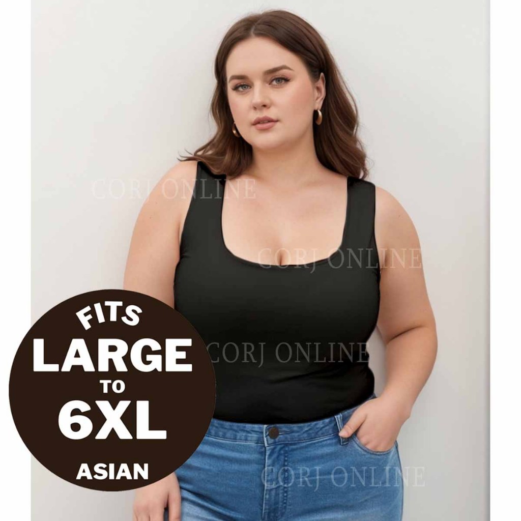 Plus Size Double-Lining Sando Top (2XL-6XL) | Soft Cotton Spandex ...