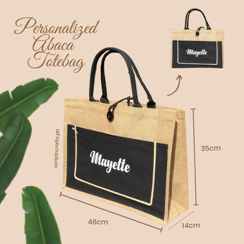 Personalized Abaca Tote Bag Large | Shopee Philippines