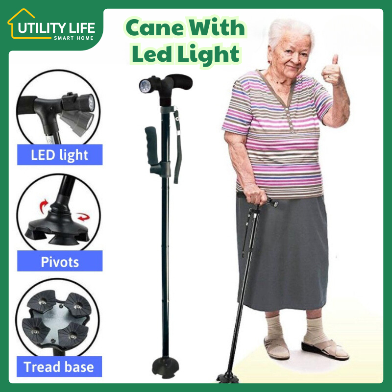 Tungkod Baston Walking Stick Cane For Elderly & Seniors Magic Foldable ...