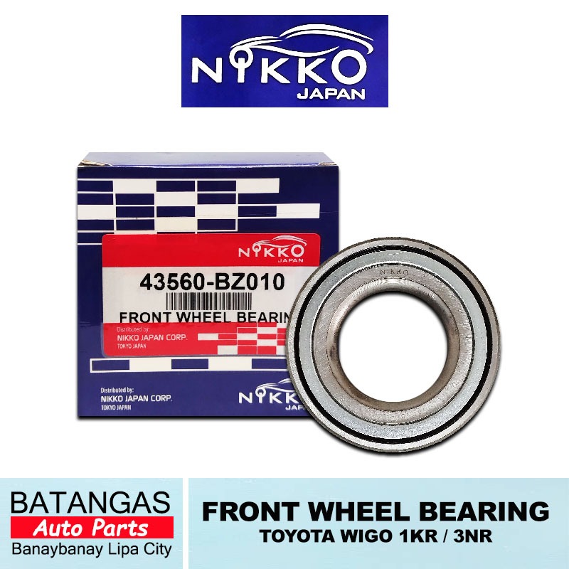 NIKKO JAPAN FRONT WHEEL BEARING TOYOTA WIGO 1KR / 3NR 2012-2020 43560 ...