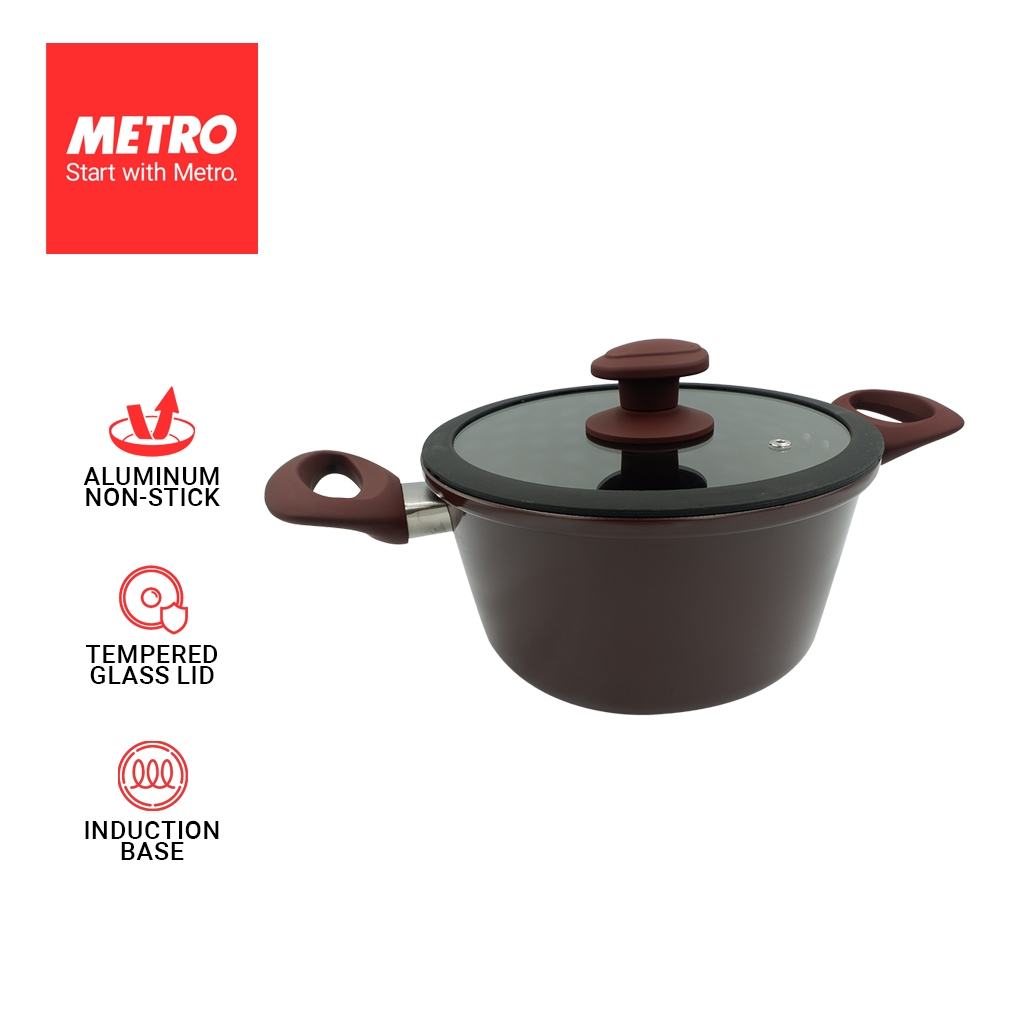 Primera by Metro Cookwares Dutch Oven with Glass Lid Garnet Aluminum ...