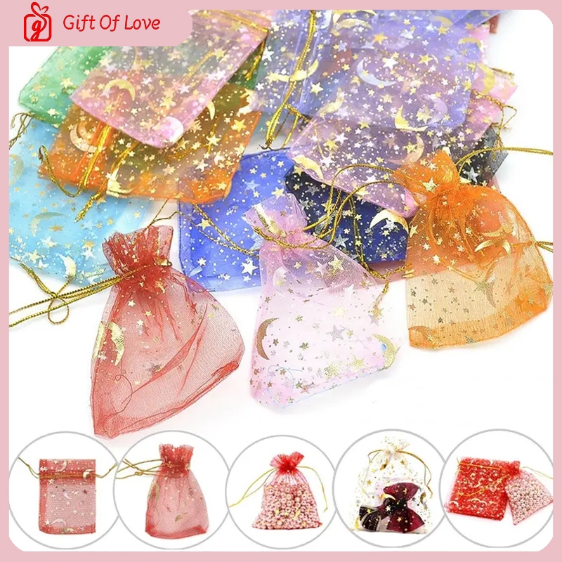 Moon Star Organza Bags Wedding Birthday Party Gift Bag Jewelry Storing ...