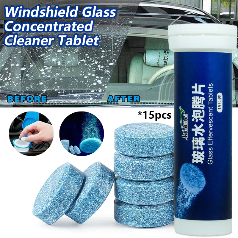 15Pcs Car Glass Water Effervescent Tablets Car Solid Wiper Precision ...