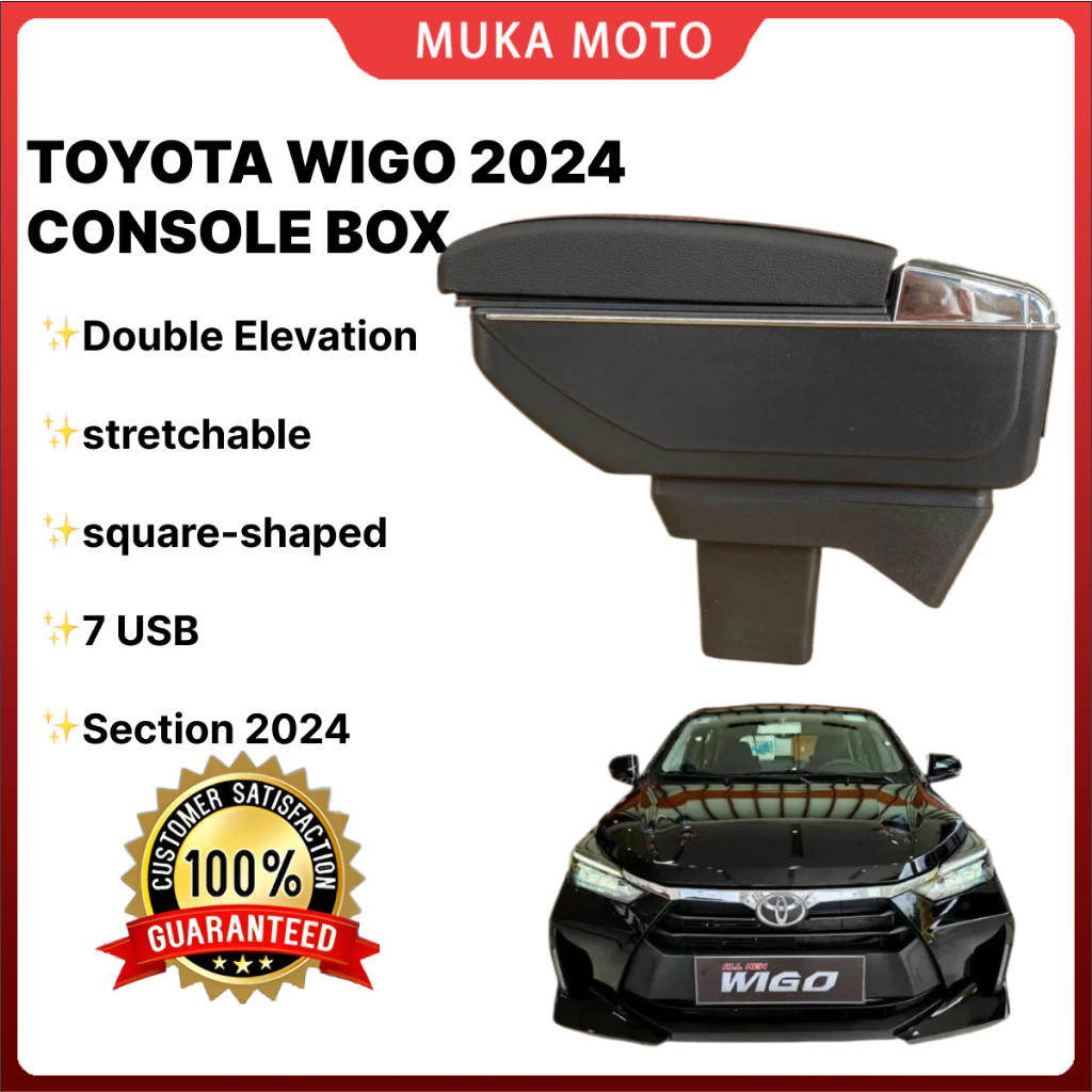 Toyota WIGO car accessories center armrest box double elevated ...