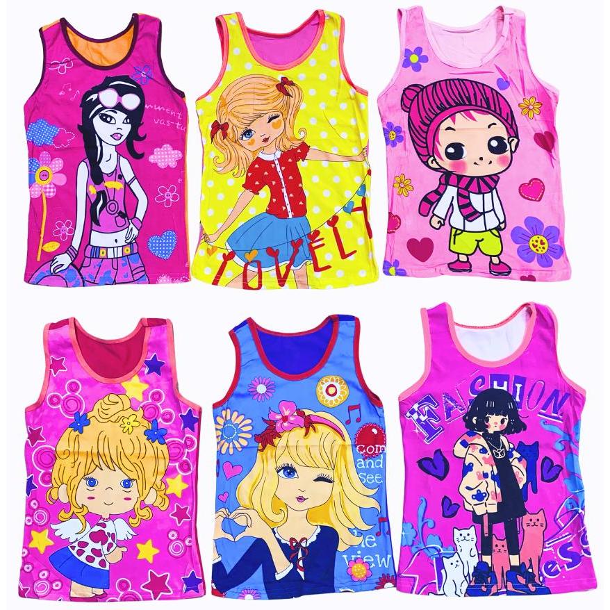 Kids Sando Cartoon Girls Cotton Tanks Top Marvel Style 1-10 Taon 6 ...