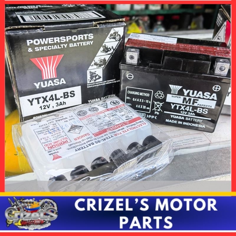 YUASA BATTERY YTX4L With Battery Solution | Shopee Philippines