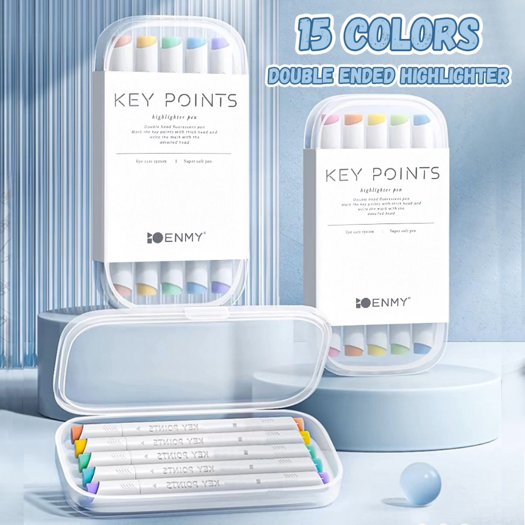 KEY 5-Color Highlighter Pen, Note Marker Pen, Highlighter Pen Set ...