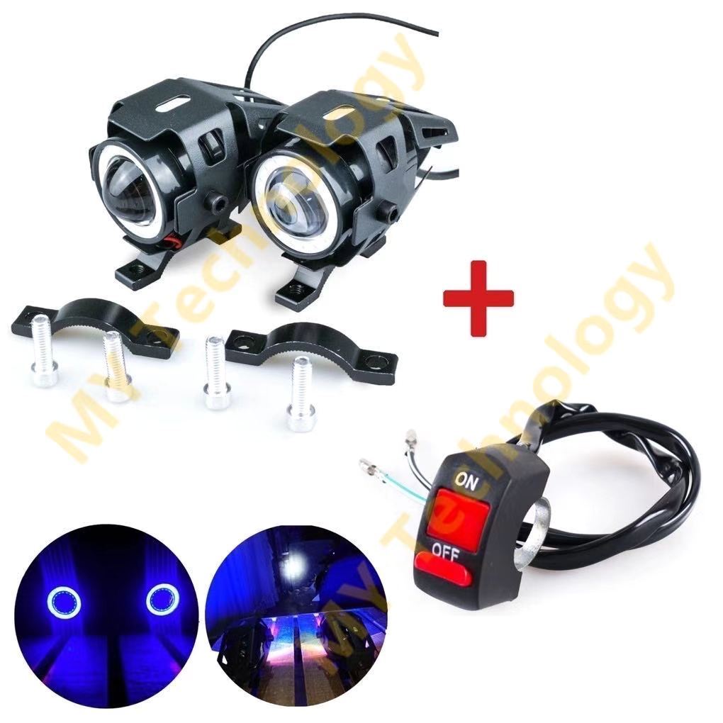 Motorcycle U7 U7 MINI LED Headlight Transformer Angel Eye Head Light ...