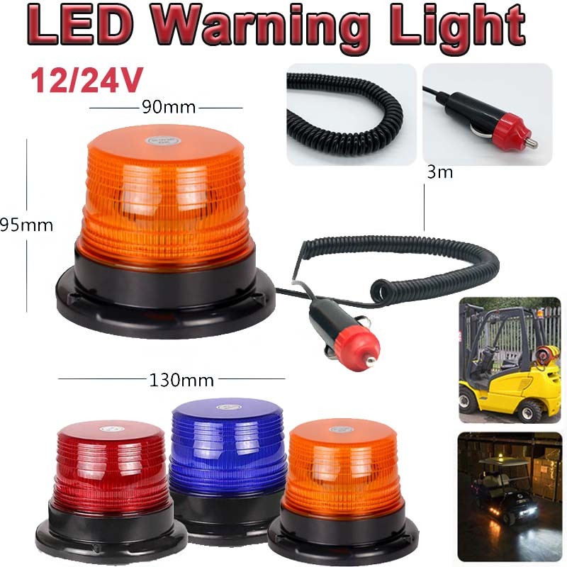 Truck Magnetic Warning Flash Beacon Strobe LED Warning Light Police 12 ...