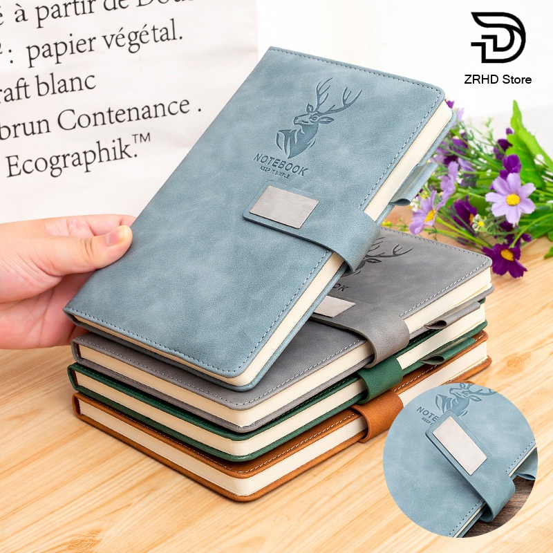 A5 Notebook PU Leather Cover with Magnetic Buckle School Supplies Gift ...